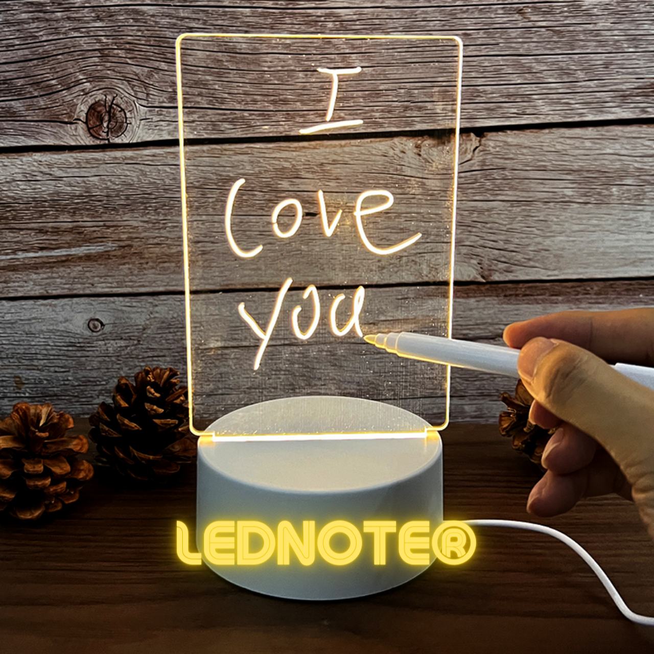 LEDNOTE® - Placa de LED Personalizável & Apagável com Caneta Mágica (U ...